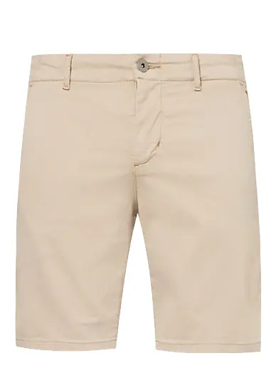 Paige Classic-fit Straight-leg Stretch-cotton Shorts - Khaki