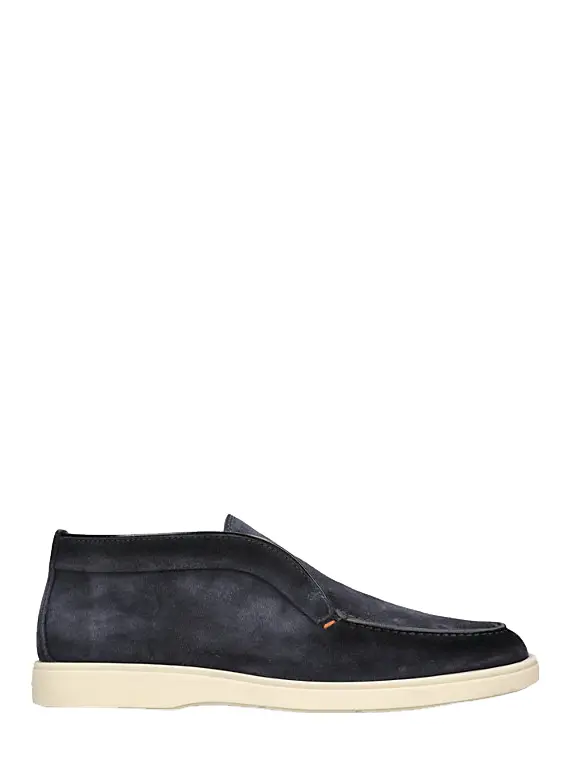 Santoni Detroit Slip-on Suede Desert Boots - Navy