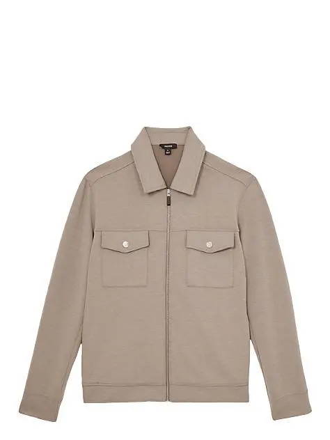 REISS Medina Double-knit Stretch-jersey Jacket - Taupe Brown