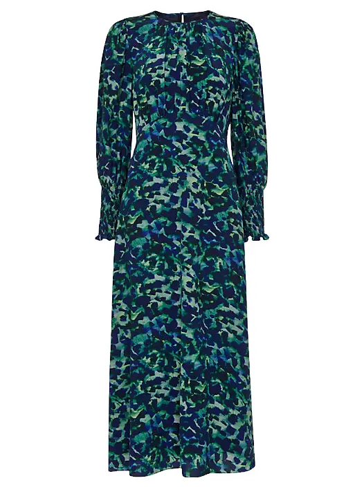 Whistles Cheetah-print Woven Midi Dress - Multi-coloured