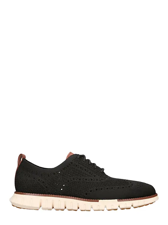 Cole Haan Zerøgrand Wingtip Stitchlite Knitted Oxford Shoes - Blk/white