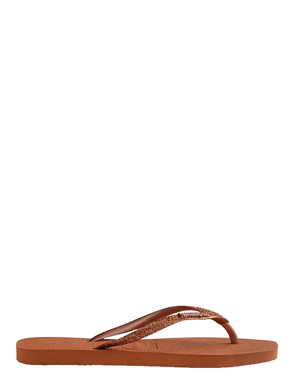 Havaianas Square Glitter Logo-embossed Rubber Flip-flops - Cerrado Orange