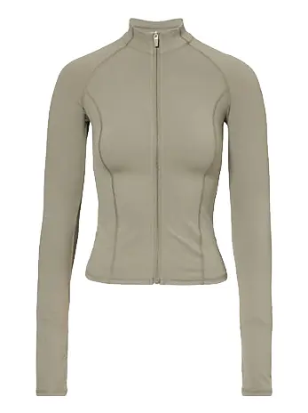ADANOLA Ultimate Zip-up Stretch-jersey Top - Olive Green