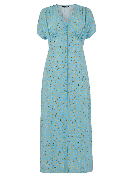 Whistles Floral Crescent-print Woven Midi Dress - Multi-coloured