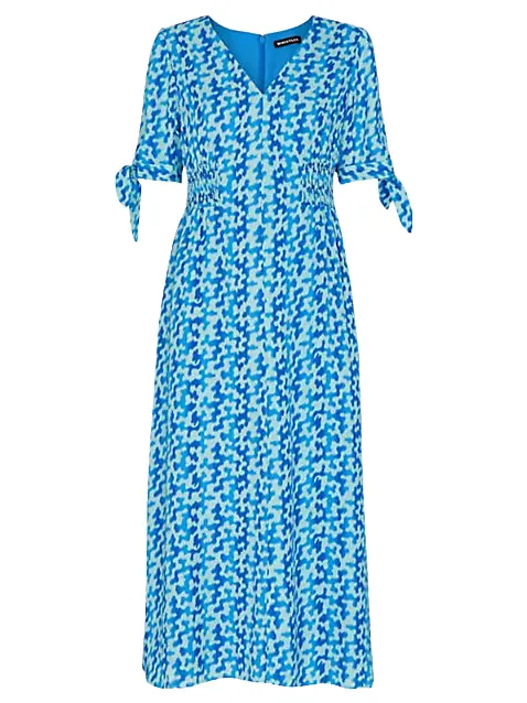 Whistles Graphic-print Woven Midi Dress - Multi-coloured