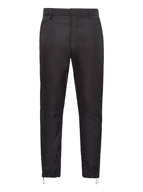 Prada Brand-plaque Re-nylon Trousers - Black