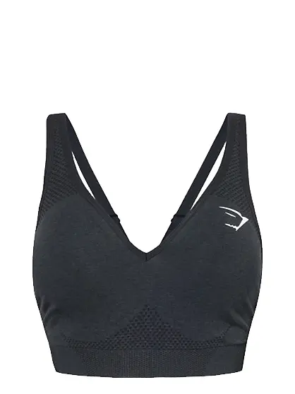 GYMSHARK Vital Fitted Stretch-woven Sports Bra - Black Marl