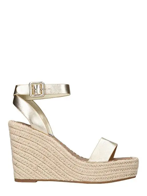 Steve Madden Metallic Leather Wedges - Gold