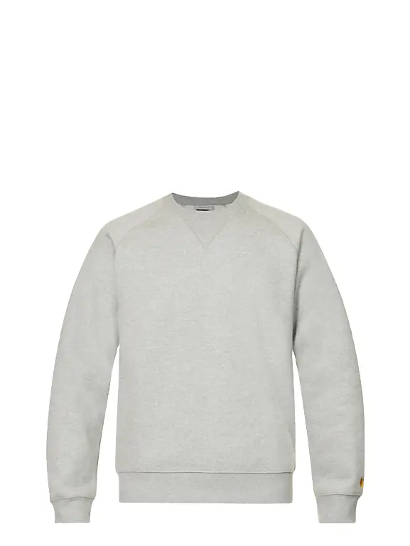 Carhartt Work In Progress Chase Brand-embroidered Cotton-blend Sweatshirt - Grey Heather  Gold