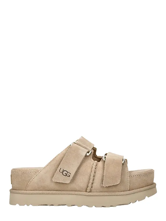 UGG Goldenstar Double-strap Suede Sandals - Beige