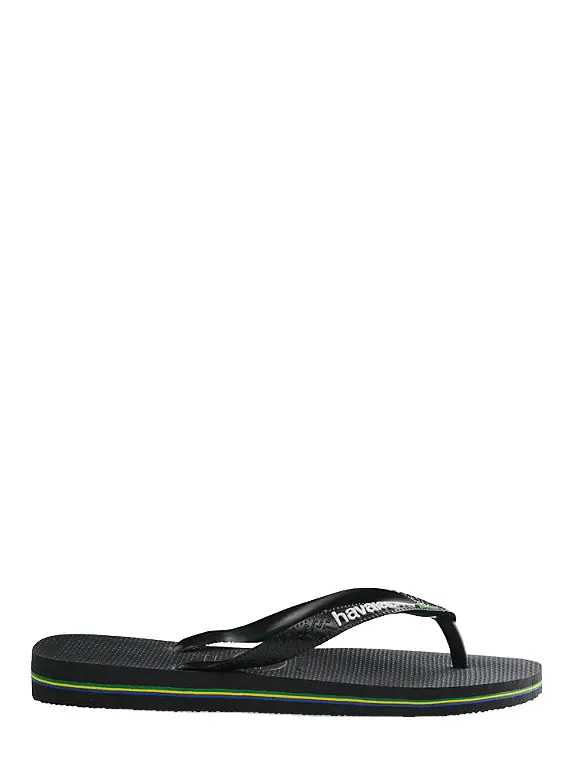Havaianas Brasil Logo Rubber Flip-flops - Black/black