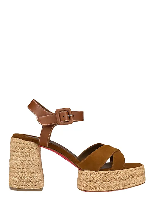 CHRISTIAN LOUBOUTIN Calakala 85 Suede Espadrille Heeled Sandals - Rhea
