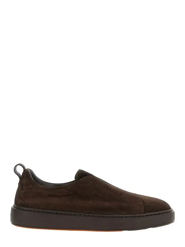 Santoni Victory Suede Sneakers - Brown
