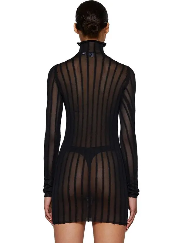 Attico Semi-sheer Mini Dress - Black