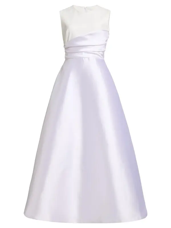 GRETA CONSTANTINE Winta Satin A-line Gown - White