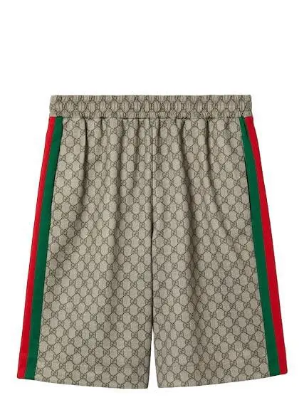 Gucci Technical Jersey Short With Web - Beige