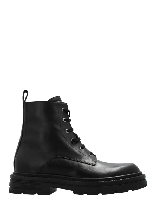 Versace Leather Ankle Boots - Black