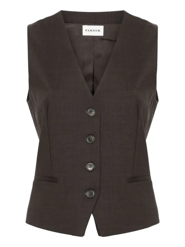 P.a.r.o.s.h Single-breasted Waistcoat - Brown