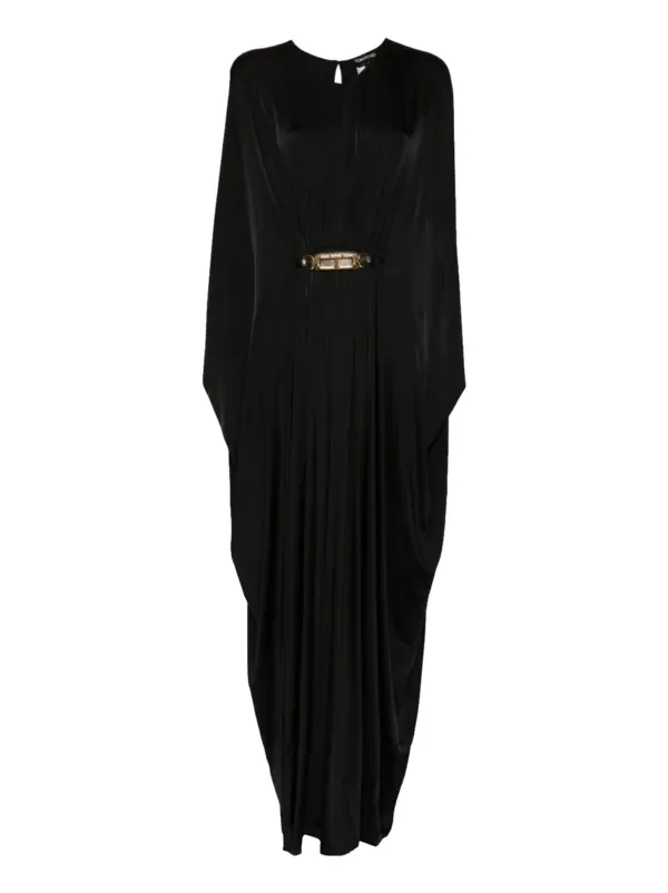 TOM FORD Belted Stretch-design Kaftan - Black