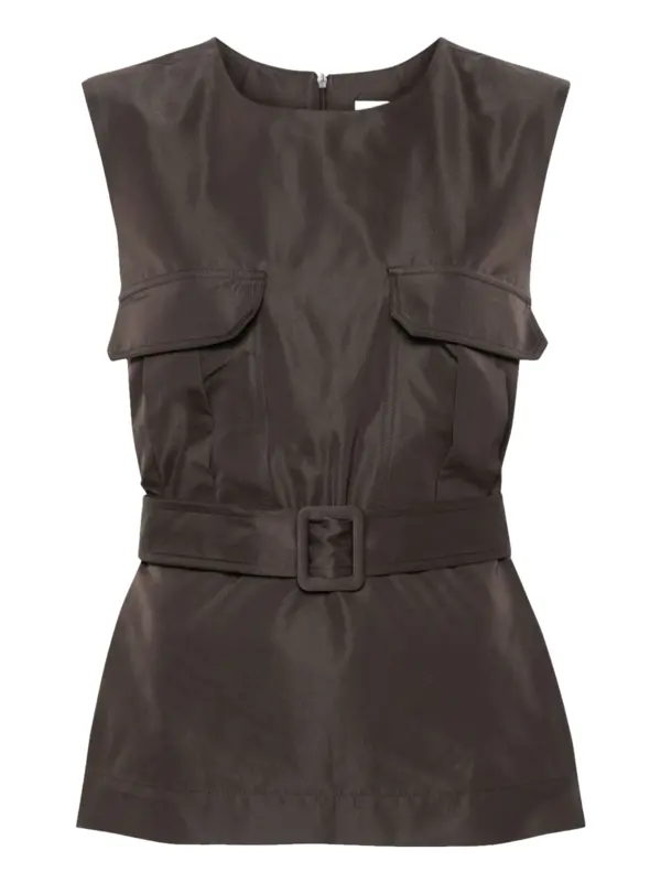 P.a.r.o.s.h Sleeveless Top With Belt - Grey
