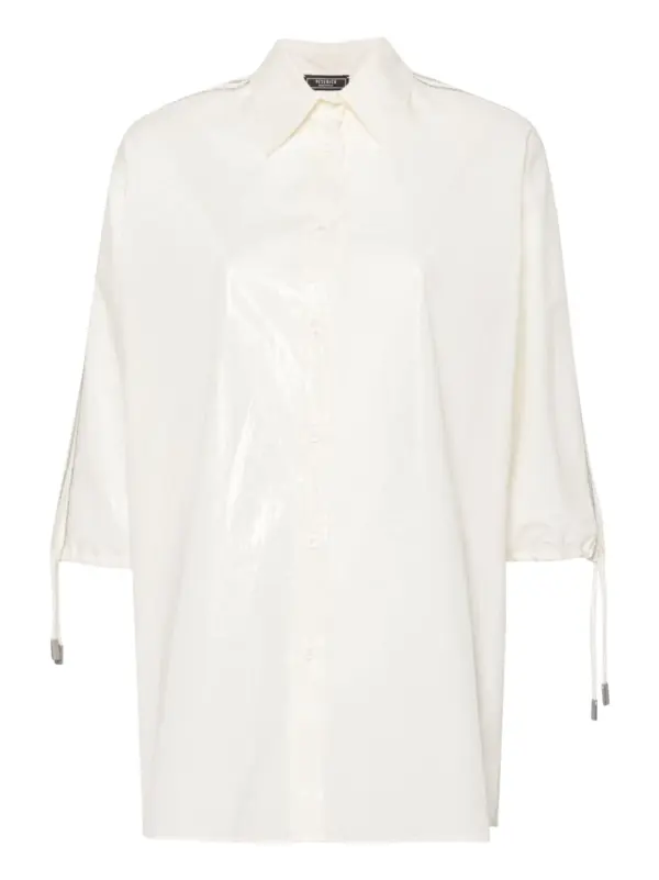 Peserico Beaded Trim-detail Taffeta Shirt - Neutrals