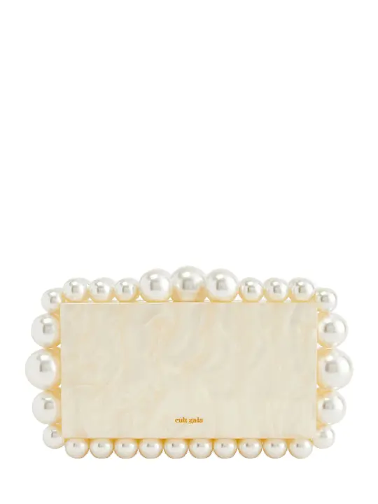 Cult Gaia Eos Faux-pearl And Acrylic Clutch - Ivory