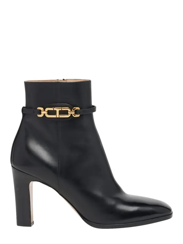 TOM FORD Calfskin Ankle Boots With Chain - Black