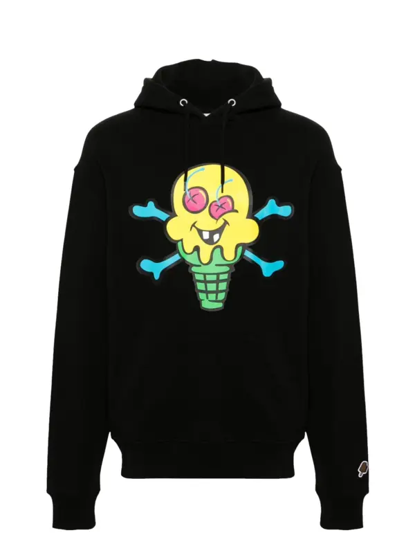 ICECREAM Cones & Bones Cotton Hoodie - Black