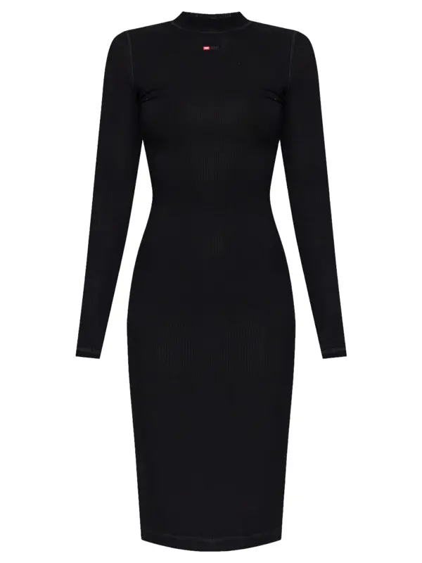Diesel D-mokky-ls-microdiv Midi Dress - Black