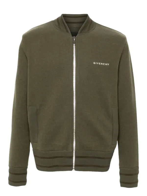 Givenchy 4g-patch Wool Bomber Jacket - Green