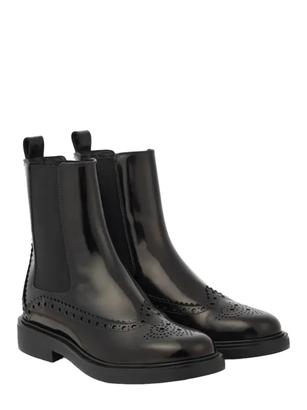 TOD'S Patent Leather Chelsea Boots - Black