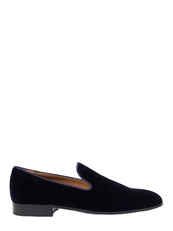 GIANVITO ROSSI Jean Velvet Loafers - Blue
