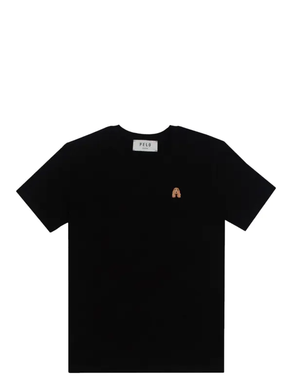 PELO FOUNDATION Dog-appliqué T-shirt - Black