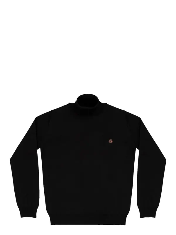 PELO FOUNDATION Yorkshire Roll Neck Jumper - Black