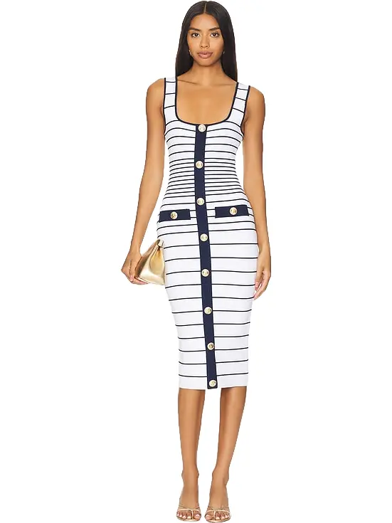 Retrofete Lyle Knit Dress - White,navy