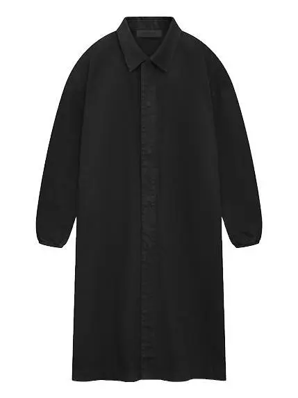 Fear Of God Essentials Denim Car Coat - Overdye Black Denim