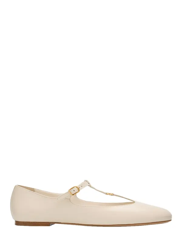 Chloé Marcie Patent Mary Jane Ballerina Flats - Eggshell