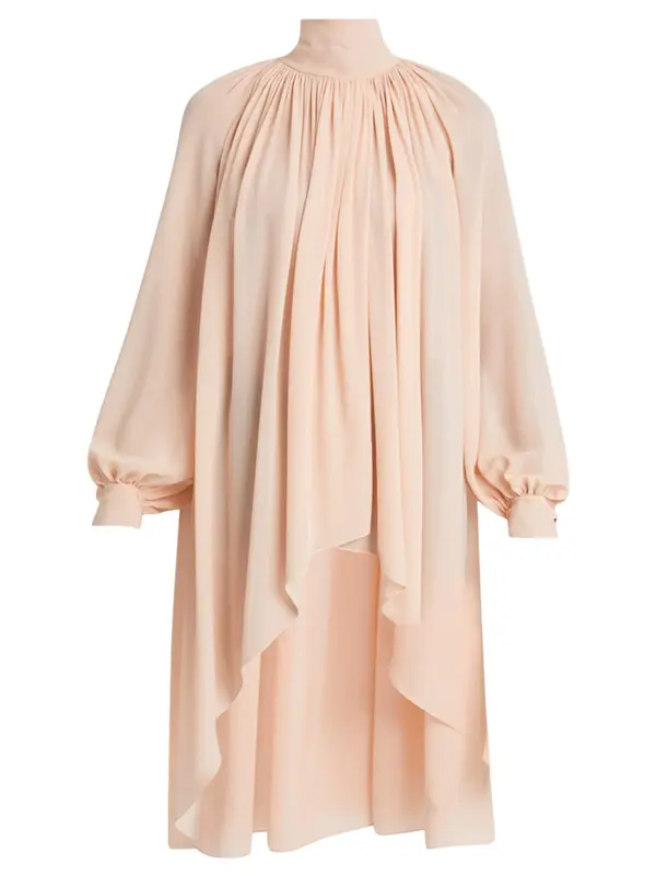 Chloé Silk Georgette High-low Dress - Pearl Blush