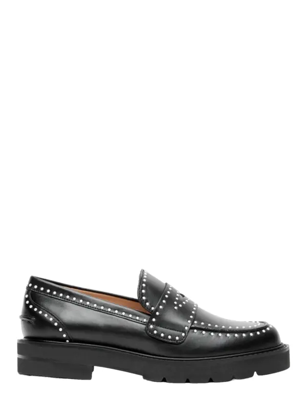STUART WEITZMAN Parker Lift Mini Pearl Loafers - Black