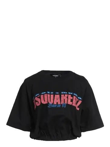 Dsquared2 Cotton Jersey Crop T-shirt - Black