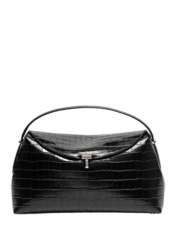 TOTÊME T-lock Crocodile-effect Top Handle Bag - Black