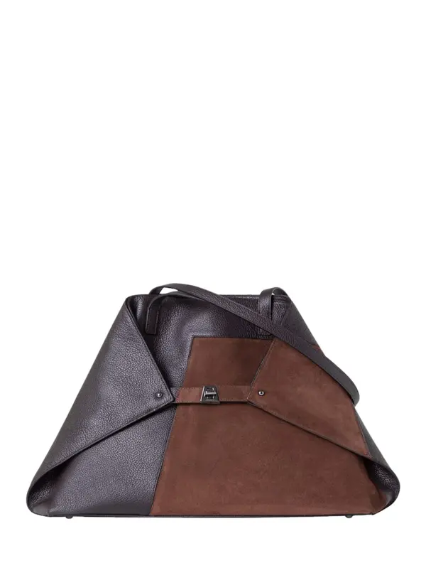 Akris Ai Medium Patchwork Leather Tote Bag - Mocca