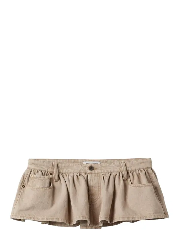 Miu Miu Micro Denim Skirt - Beige