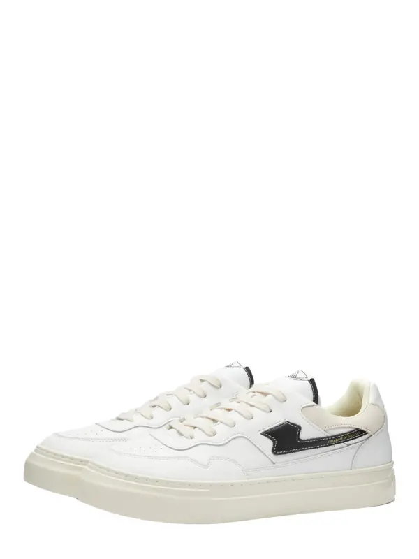 S.W.C STEPNEY WORKERS CLUB Pearl S-strike Leather Sneakers - White/black