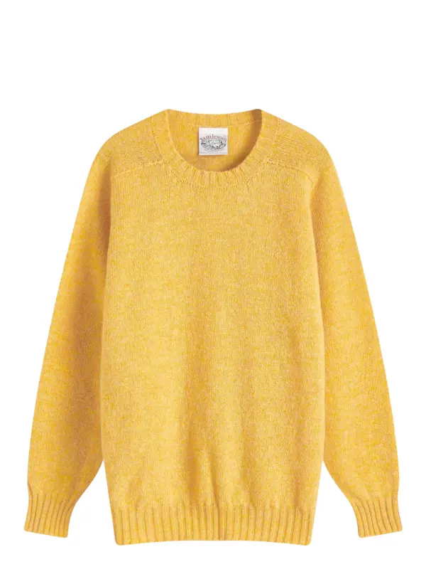 JAMIESON'S OF SHETLAND Crew Knit Jumper - Buttercup