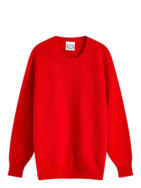 JAMIESON'S OF SHETLAND Crew Neck Knit - Scarlet