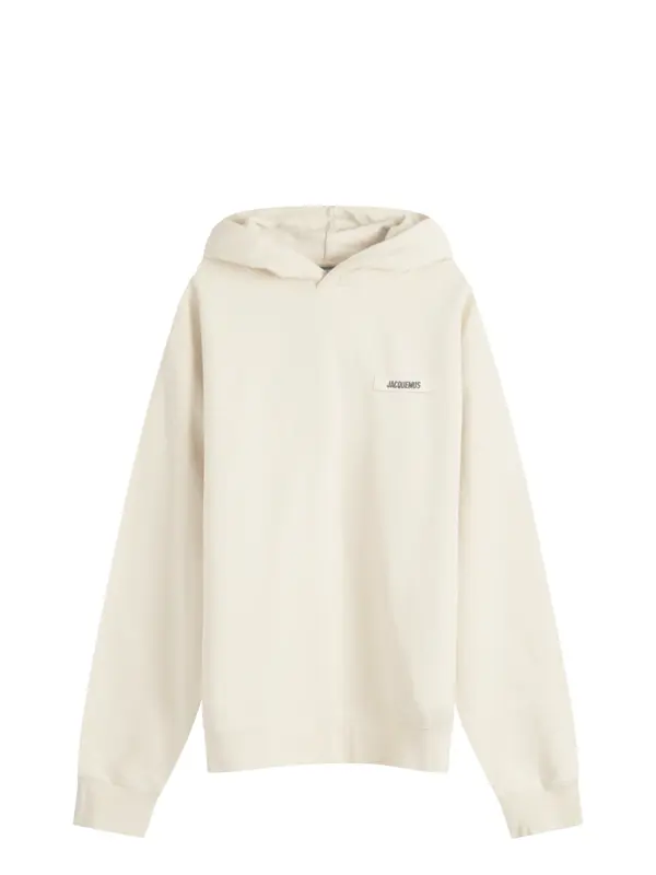 Jacquemus Gros Grain Logo Hoodie - Beige