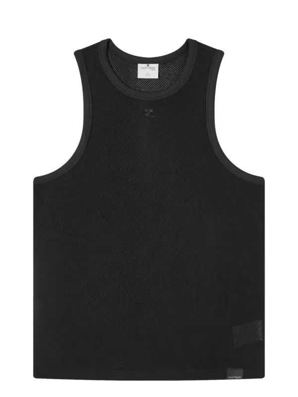 COURREGES Sports Mesh Tank Top - Black