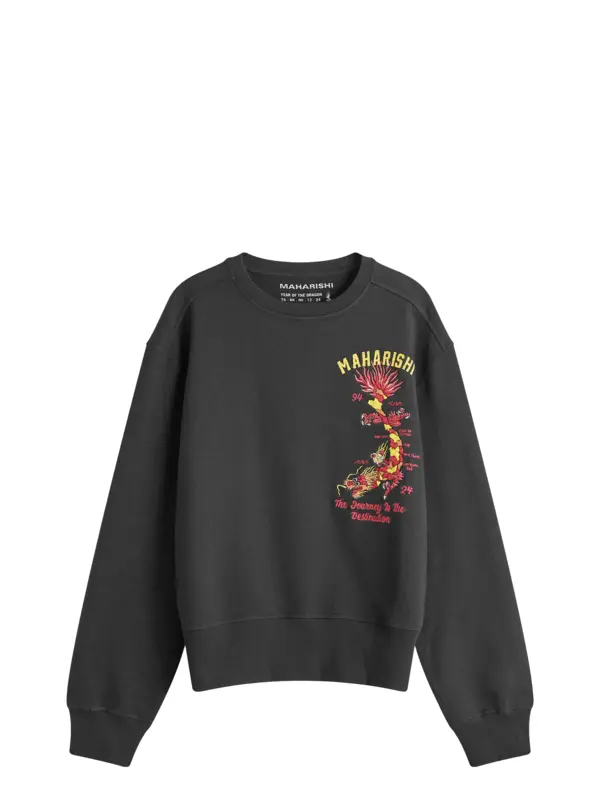 MAHARISHI Dragon Map Vintage Crew Sweatshirt - Black