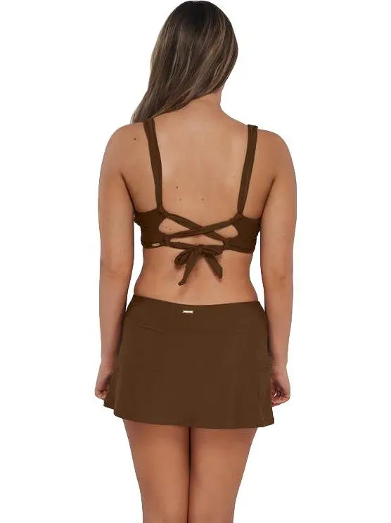 SUNSETS Sporty Swim Skirt Bottom - Tiki Brown
